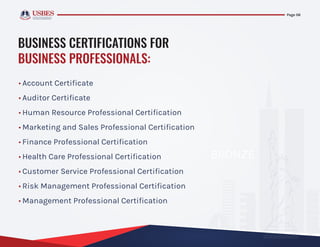 USBES CERTIFICATION FOR PROFESSIONAL DEVELOPMENT | PDF