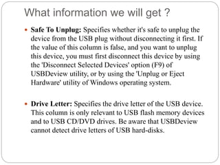 USB FORENSICS.pptx for the purpose of fo | PPTX