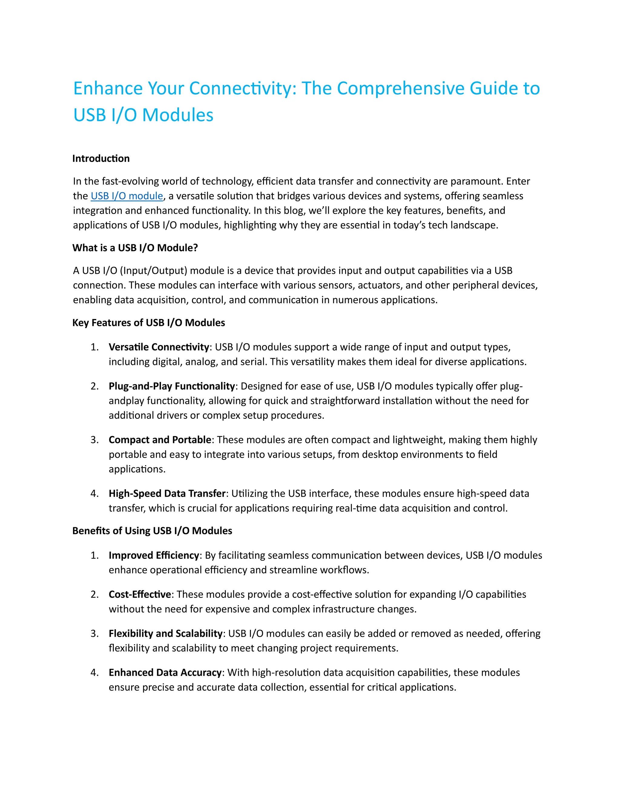 Enhance Your Connectivity: The Comprehensive Guide to USB I/O Modules ...