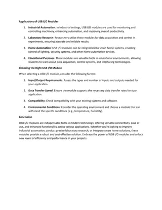 Enhance Your Connectivity: The Comprehensive Guide to USB I/O Modules ...