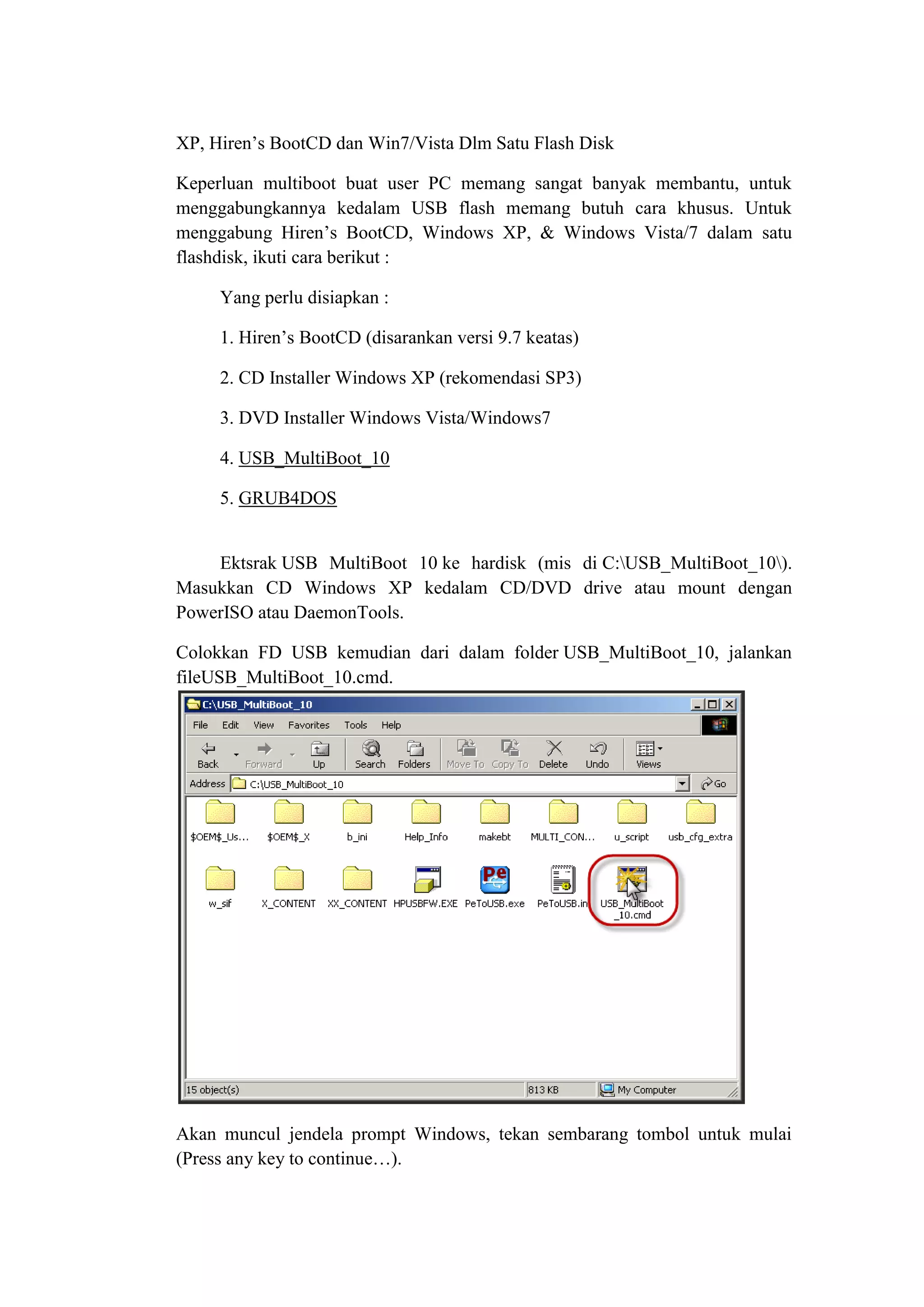 Usb multiboot xp hirens win7 | PDF