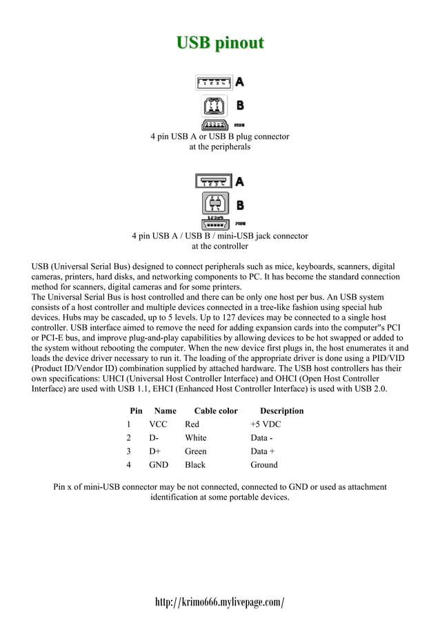 Usb Pinout | PDF