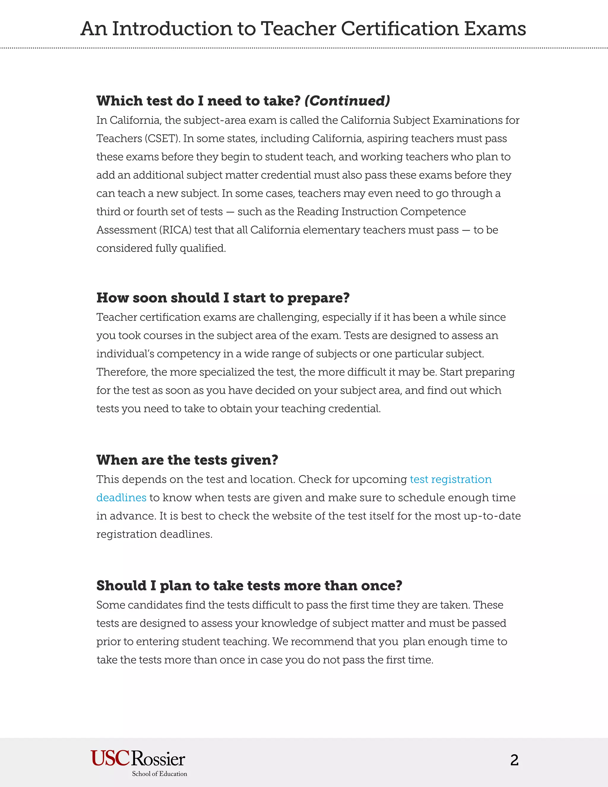 A Guide to Teacher Certification Exams | PDF | Standardized Testing ...