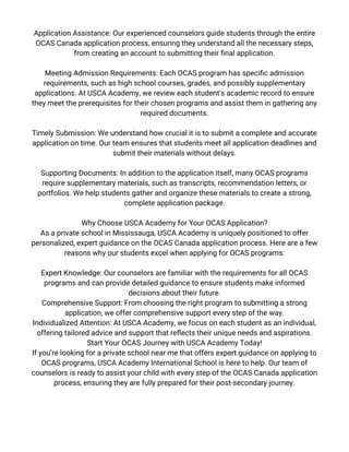 USCA Academy International School: Your Guide to OCAS Programs and ...