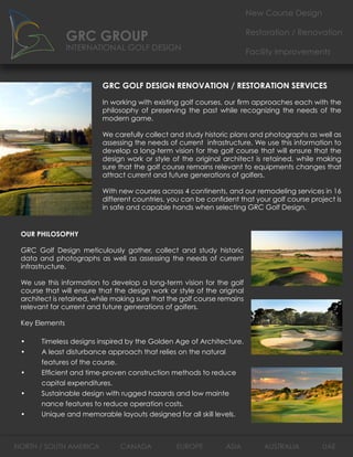 Golf Course Restoration / Remodeling 2014 | PDF | Golf | Sports
