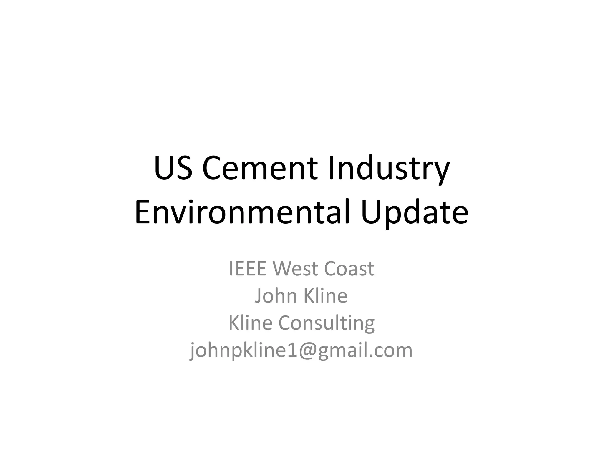 Us cement industry environmental update | PPT