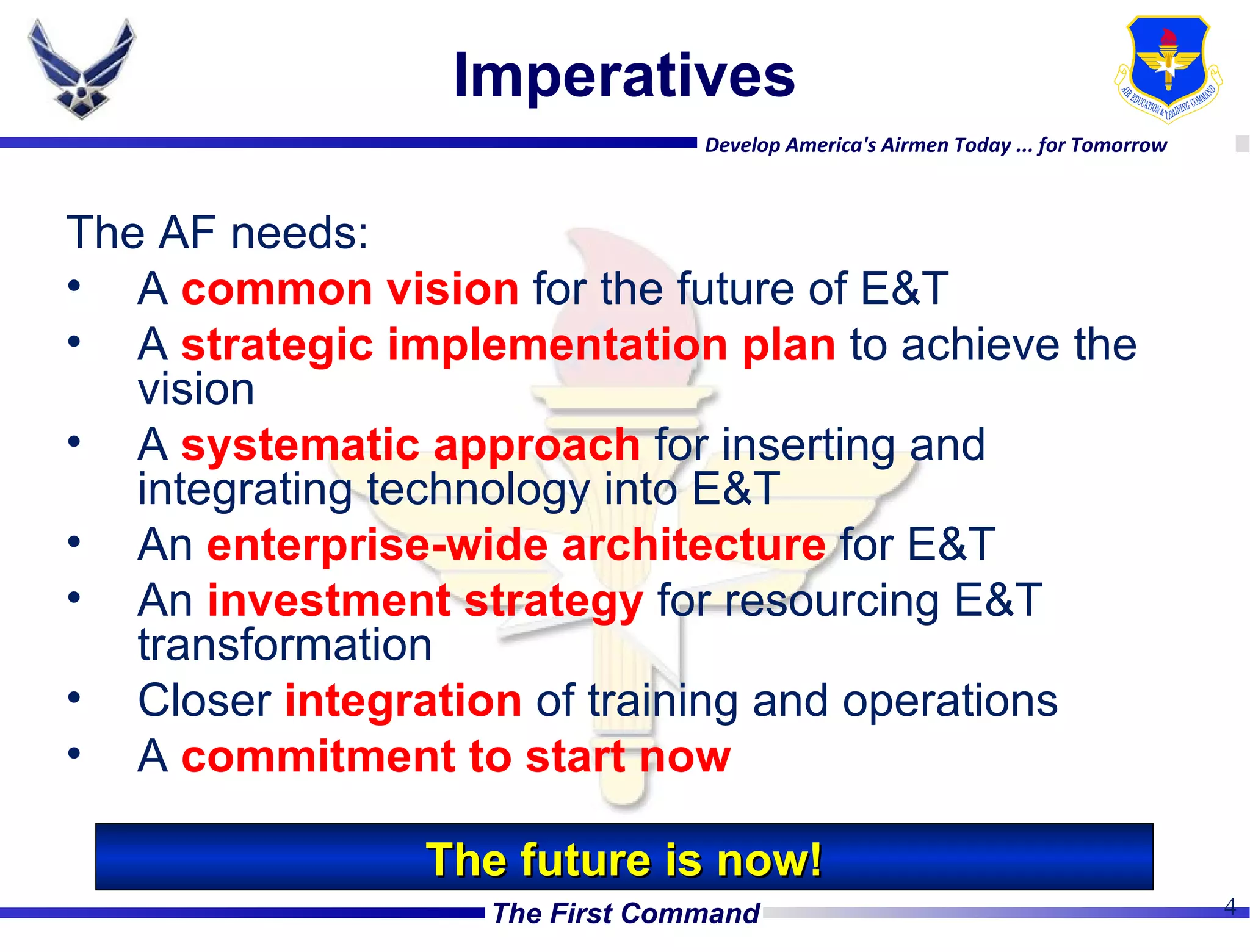 USAF Future Learning - COL J. THOMPSON | PPT