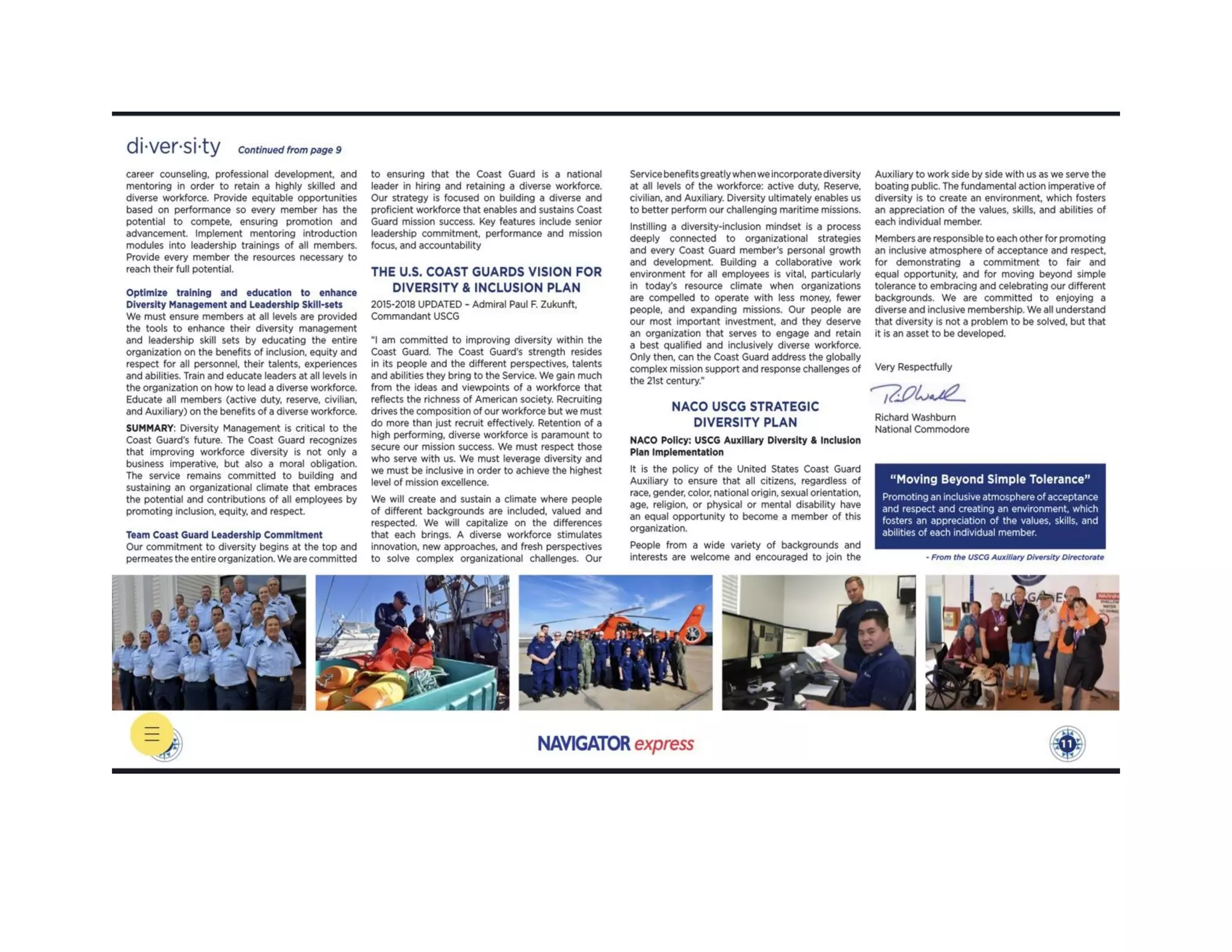 USCG AUXILIARY - DIVERSITY ARTICLE - Roger Bazeley USCGAUX PA-1, Navigator Express Article | PDF