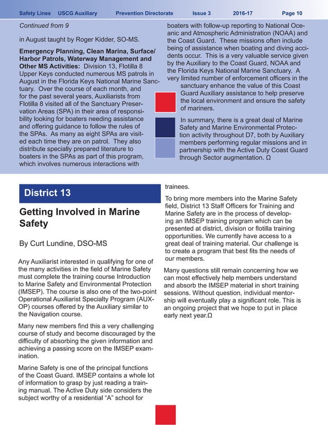 USCG-Auxiliary SAFETY LINES MAGAZINE_winter_2017, Passenger Ferry Audit ...