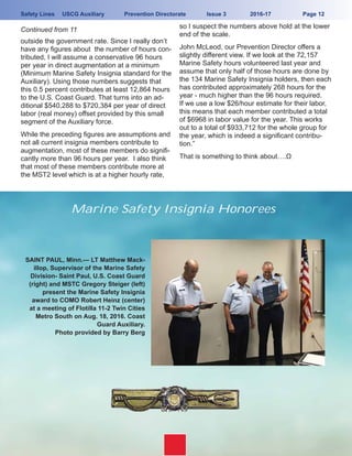 USCG-Auxiliary SAFETY LINES MAGAZINE_winter_2017, Passenger Ferry Audit Program | PDF