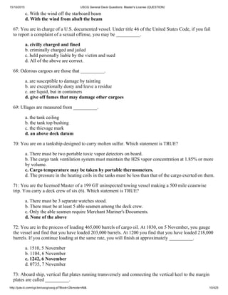 Uscg general deck questions master's license (question)` | PDF
