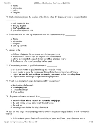 Uscg general deck questions master's license (question)` | PDF