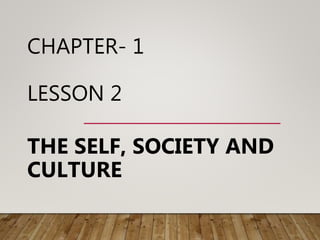 UNDERSTANDING THE SELF Chapter I Lesson 2 | PPTX