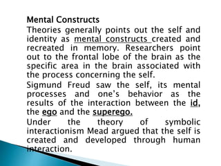 The Self as Cognitive Construct | PPTX