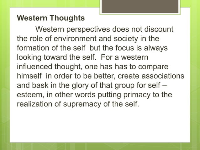 The Self in Western and Eastern Thoughts | PPTX