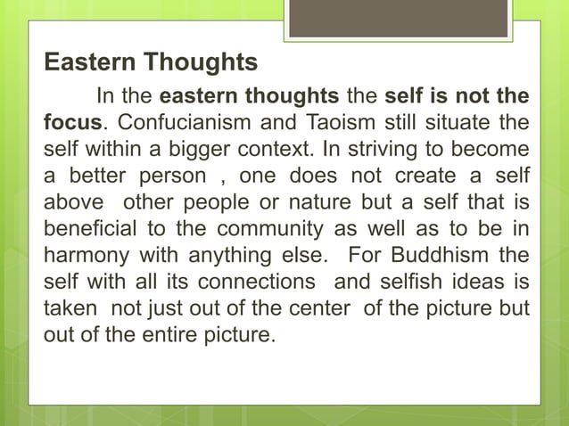 The Self in Western and Eastern Thoughts | PPTX