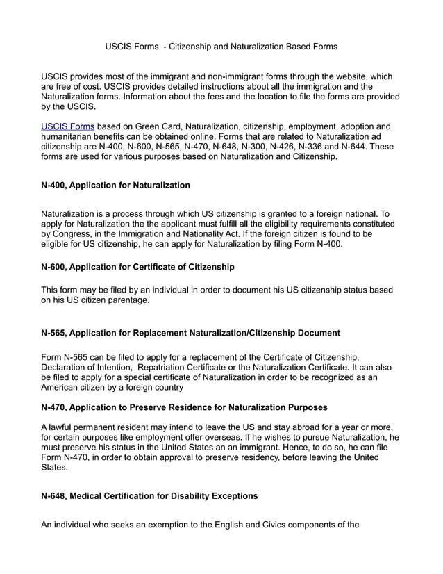 Uscis forms citizenship and naturalization | ODT | Law