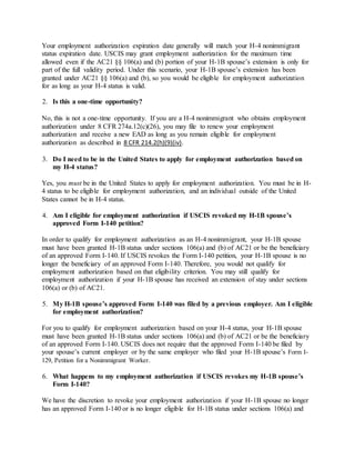 USCIS Publishes Filing Guidance for Certain H-4 Dependent Spouses | PDF