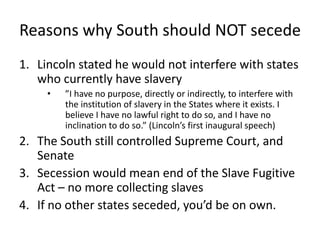 Causes of the US Civil War | PPTX