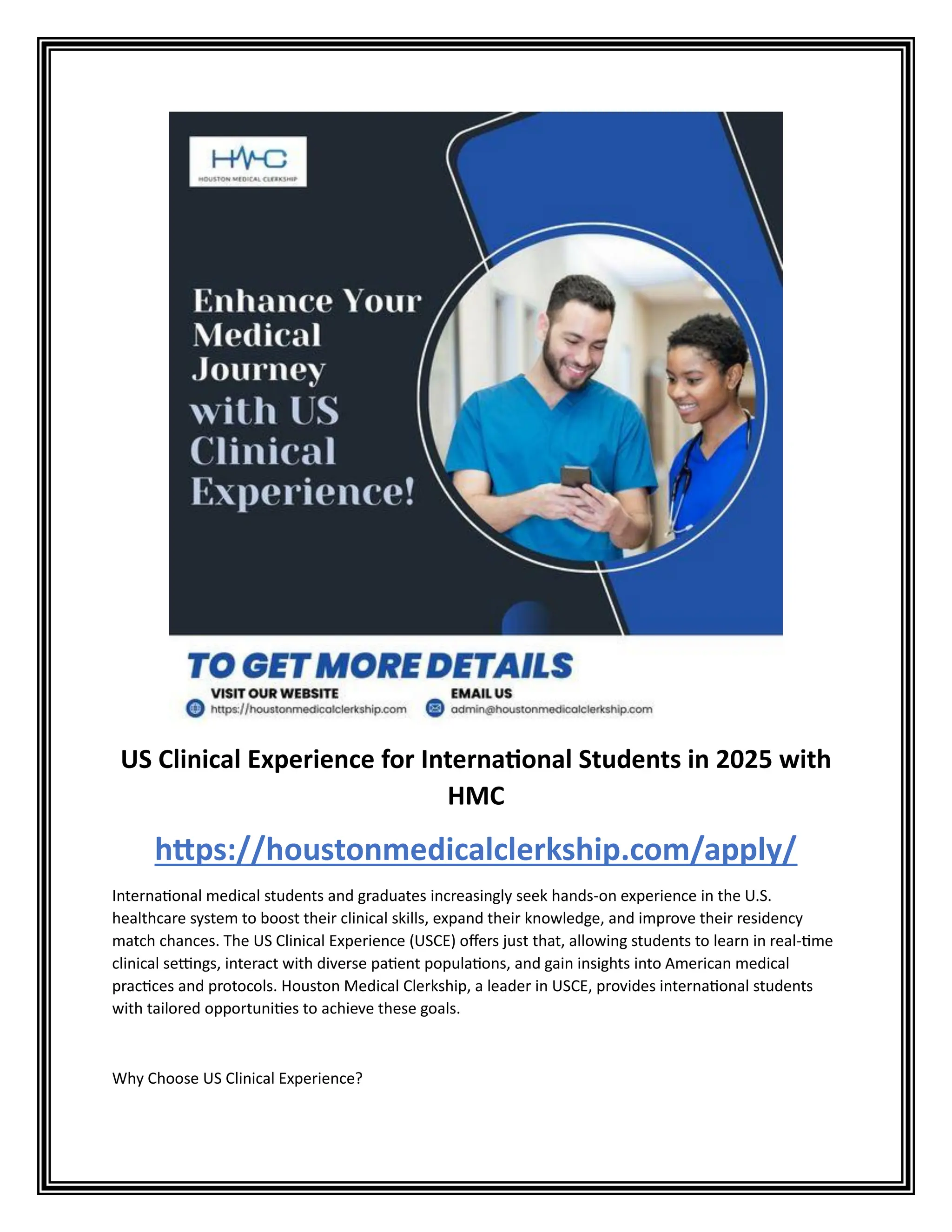 US Clinical Experience for International Students in 2025 with HMC.pdf