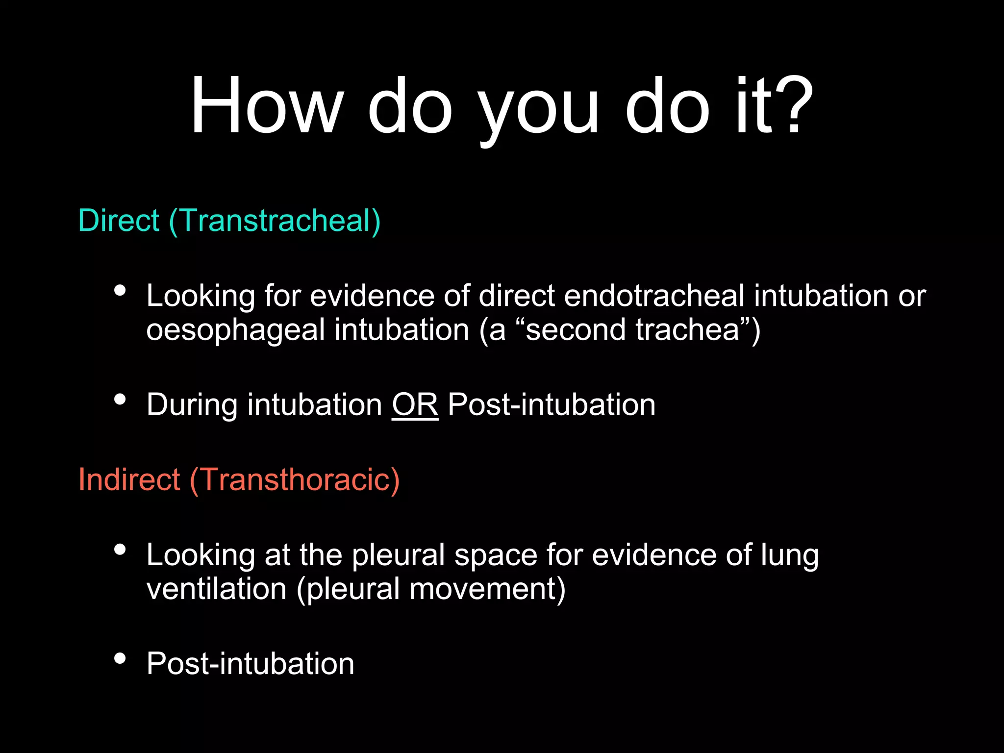 Ultrasound confirmation of endotracheal tube placement | PPTX