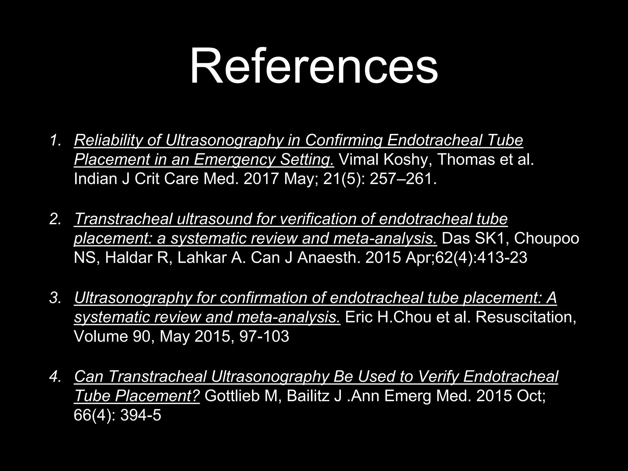 Ultrasound confirmation of ETT placement | PPT