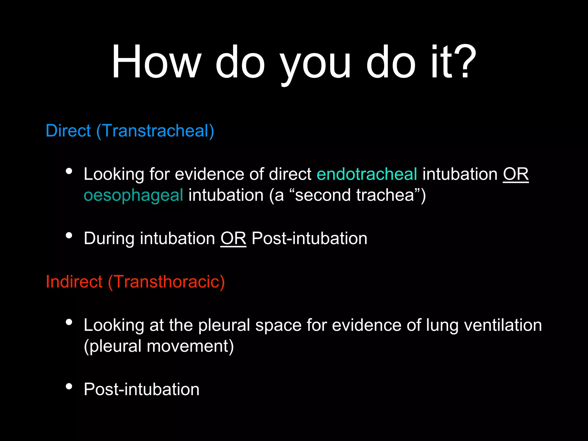 Ultrasound confirmation of ETT placement | PPT
