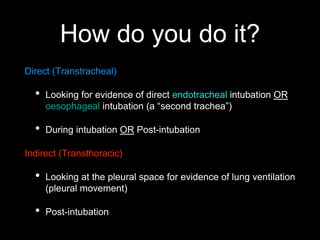 Ultrasound confirmation of ETT placement | PPT