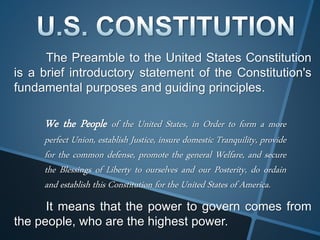 constitution of the United States of America | PPTX
