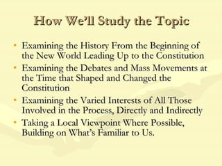 Us constitution class - part 1 | PPT