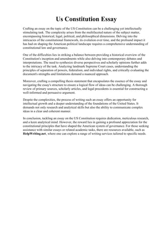 Us Constitution Essay. Formation of the U.S. Constitution Essay ...