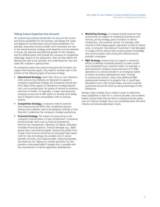 why settle for less - Deloitte\'s 2007 outsourcing report | PDF