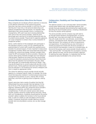 why settle for less - Deloitte\'s 2007 outsourcing report | PDF