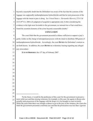 Order on Rule 29 Motion in Federal Court | PDF
