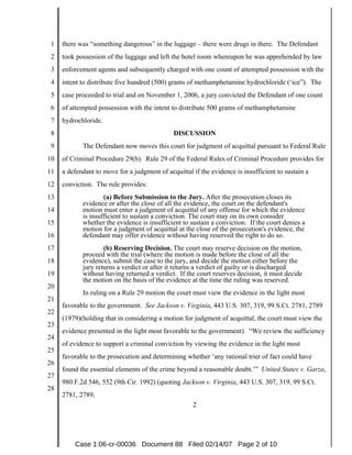 Order on Rule 29 Motion in Federal Court | PDF