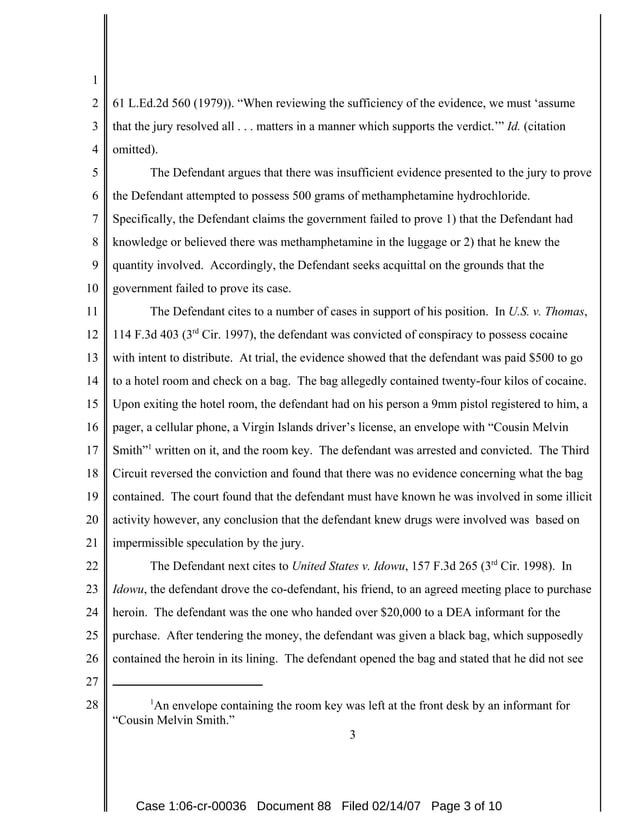 Order on Rule 29 Motion in Federal Court | PDF