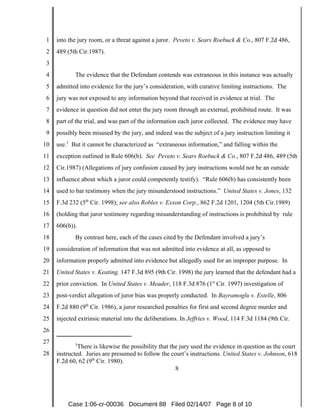 Order on Rule 29 Motion in Federal Court | PDF