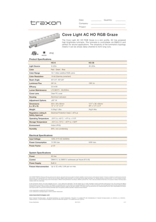 Traxon Cove Light AC HO RGB Graze Specification | PDF