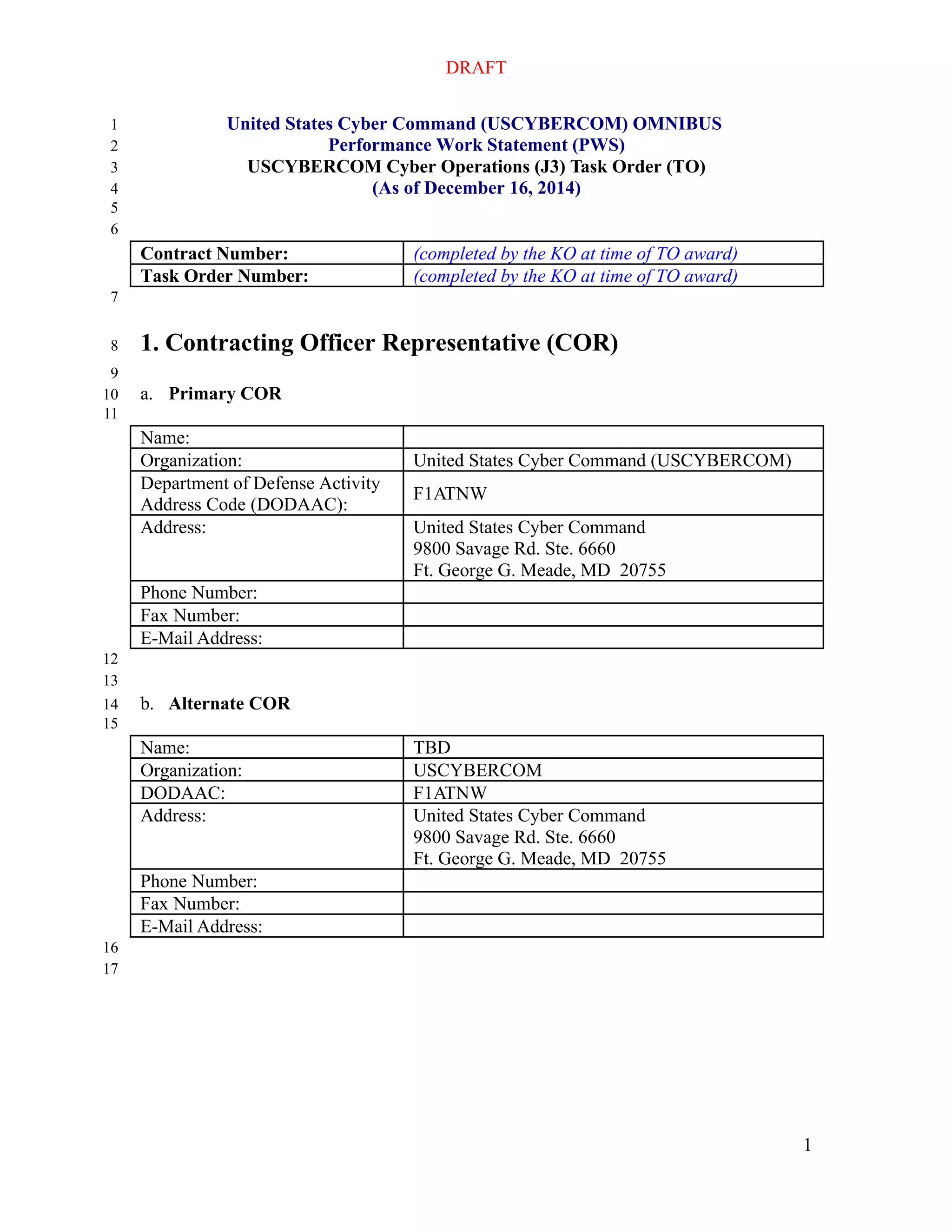 Uscybercom omnibus task order vendors | PDF