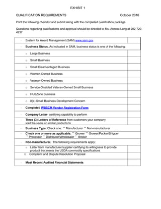 Usda new vendorqualificationrequirements2017 | PDF