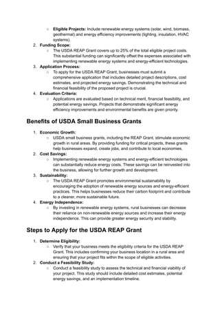 USDA Small Business Grant: Empowering Rural Entrepreneurs | PDF