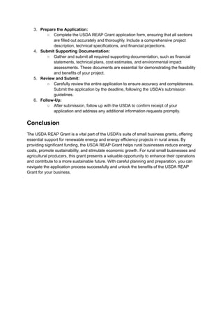 USDA Small Business Grant: Empowering Rural Entrepreneurs | PDF