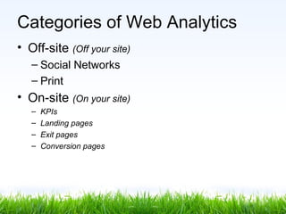 Intro to Web Analytics | PPT | Web Development | Internet