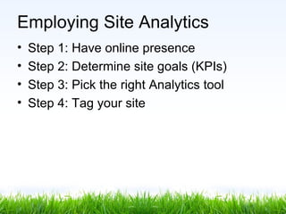 Intro to Web Analytics | PPT | Web Development | Internet