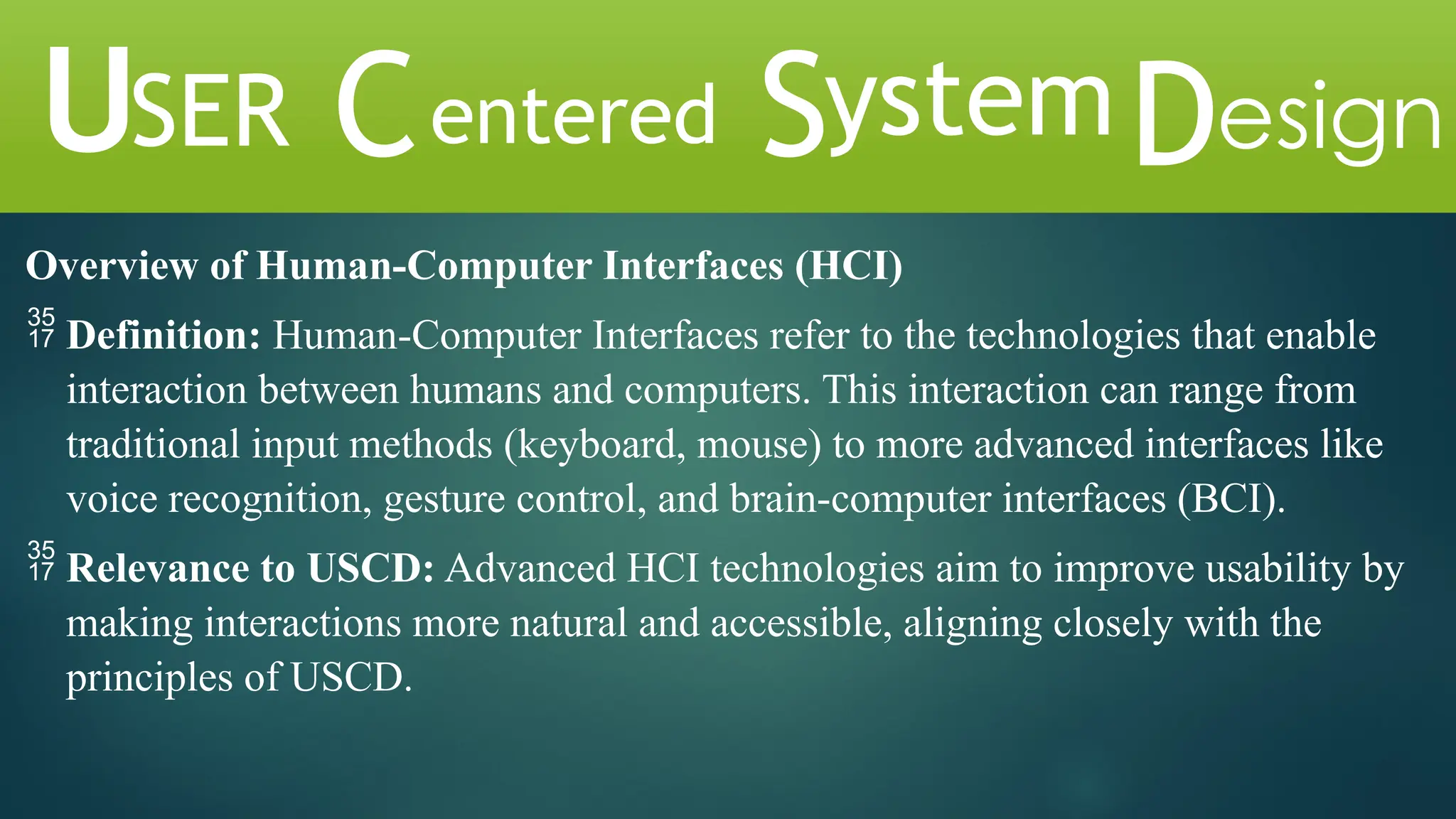 user centered design system- UCDS USER D | PPTX
