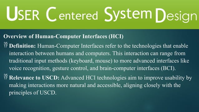 user centered design system- UCDS USER D | PPTX