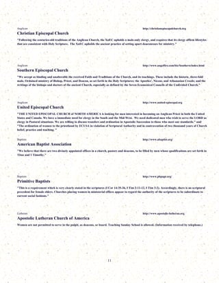 Us denominations and their stances on women in leadership | PDF