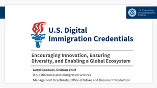 US Digital Immigration Credentials Overview | PDF
