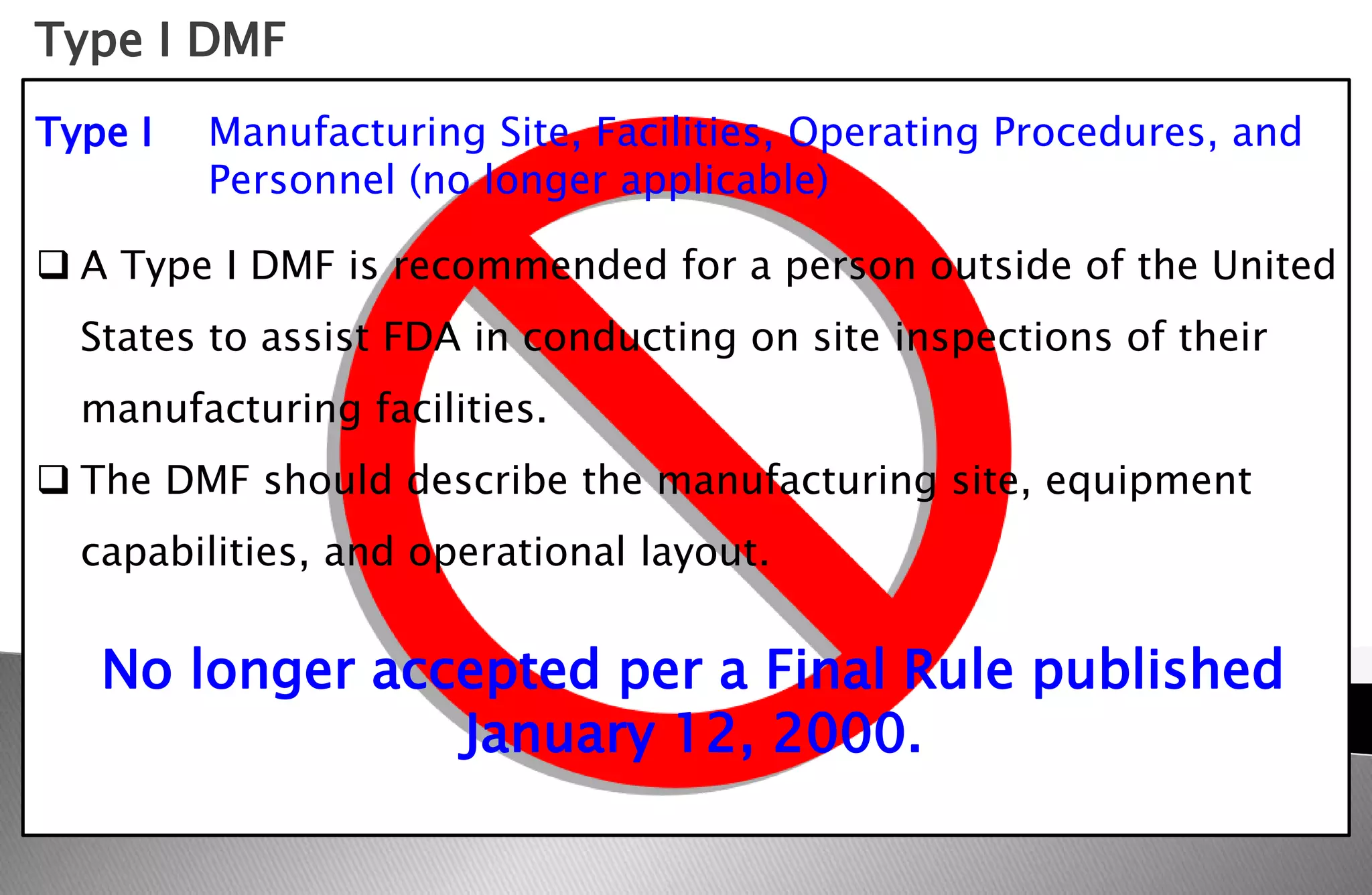 US DMF Preparation and submission | PPTX