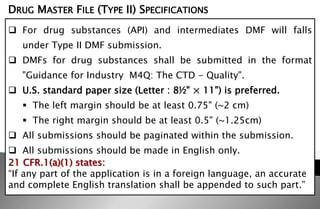US DMF Preparation and submission | PPTX